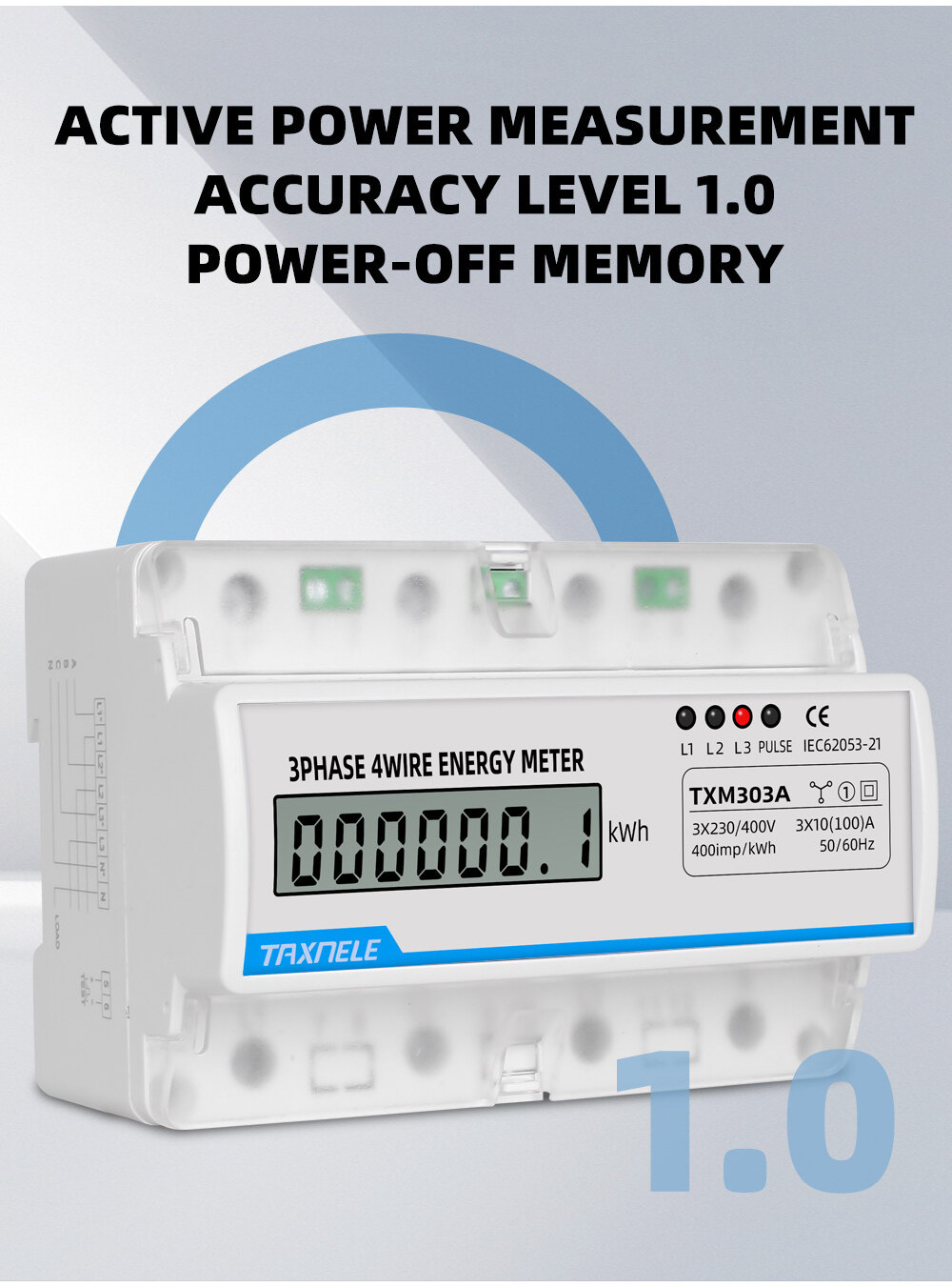 Digital Display Energy Meter 380V 100A LCD Counter 7P Electronic Watt ...
