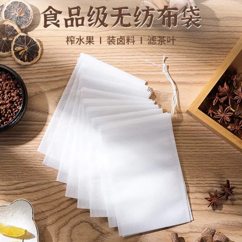 Tea Bag Filter Drawstring Pouch Bag Seal Filter Cook Herb Spice Loose ...