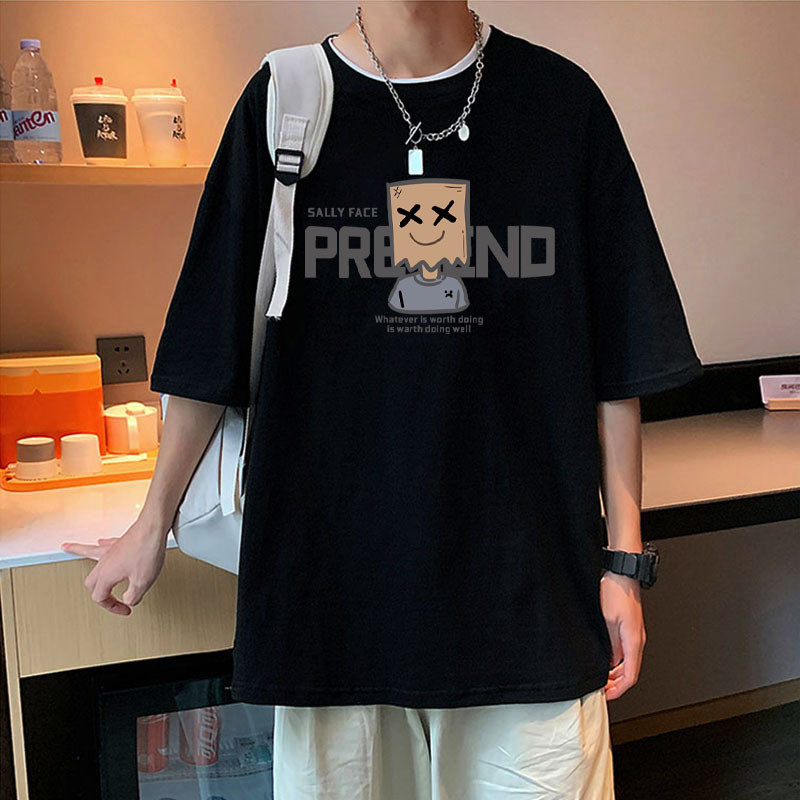 S-7XL Men T Shirt Oversized Cotton Graphic Print Short Sleeved Trendy ...