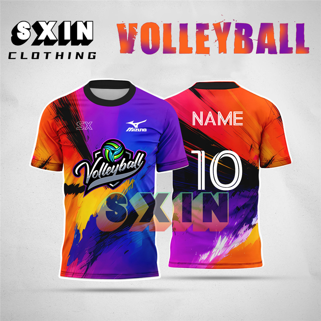 Custom Name Number NEW VOLLEYBALL Jersey Design baju lelaki Team Shirt ...