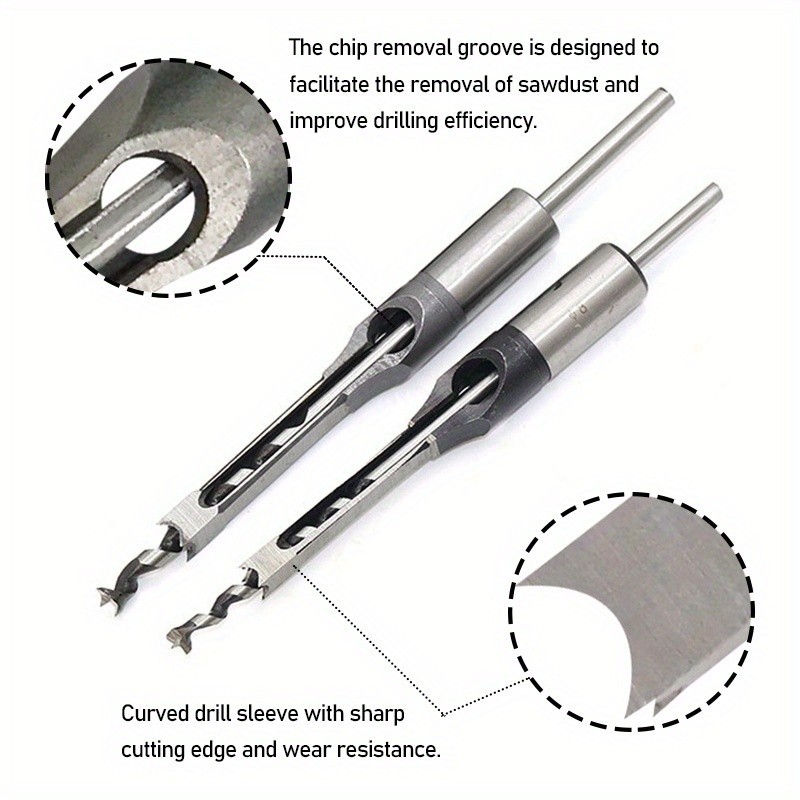 1pc 6.4mm/8mm/9.5mm/12.7mm Woodworking Single Square Hole Drill Bit ...