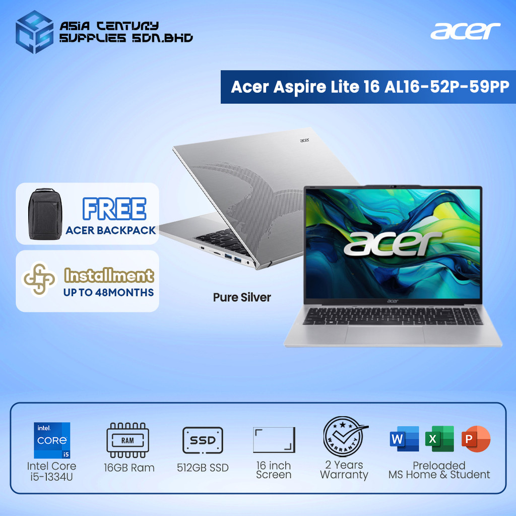 Acer Aspire Lite 16, AL16-52P-59PP (Steel Grey) Intel® Core™ i5-1334u ...