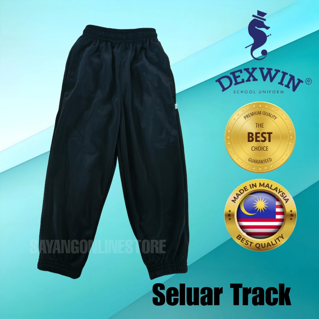 Dexwin 780 Seluar Track Sport Pants Hitam Biru Long Pants Tracksuit ...