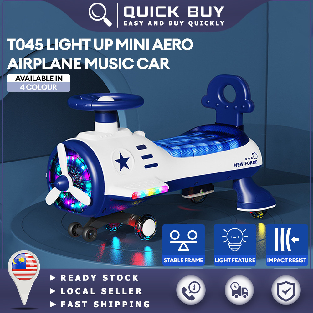 QB T045 Swing car yoyo car Mini Aero Airplane Light up Music Children's ...