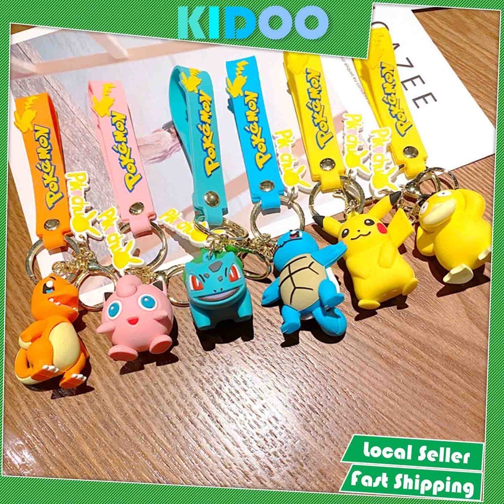 KIDOO Pokémon Pikachu Key Chain Bulbasaur Charmander Jigglypuff Psyduck ...