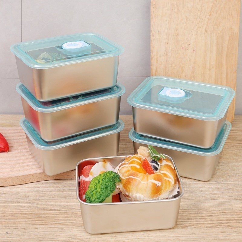 Stainless Steel Preservation Box with Lid - Refrigerator Meat/Dessert ...