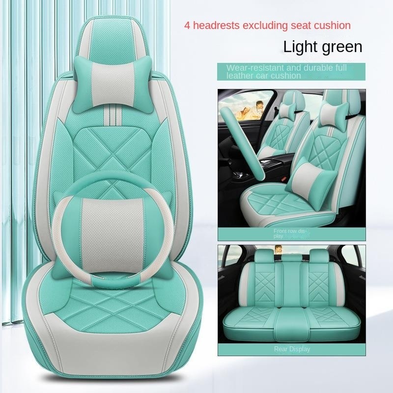 Custom Fit Car Seat Covers PU Leather Full Set Front Seat+back Seat ...