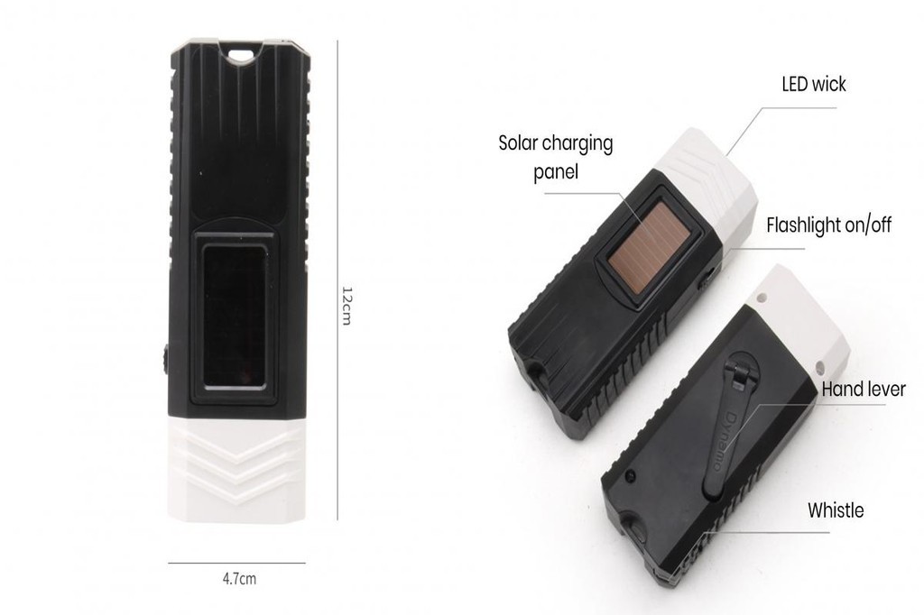 Work Light Camping Light Portable Solar Powered Flashlight with Whistle ...