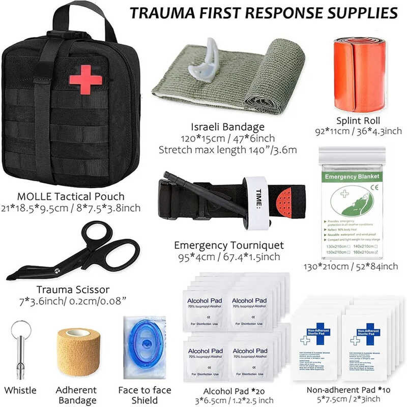 Survival First Aid Kit Tactical Trauma Kit First Aid Stop The Bleed ...