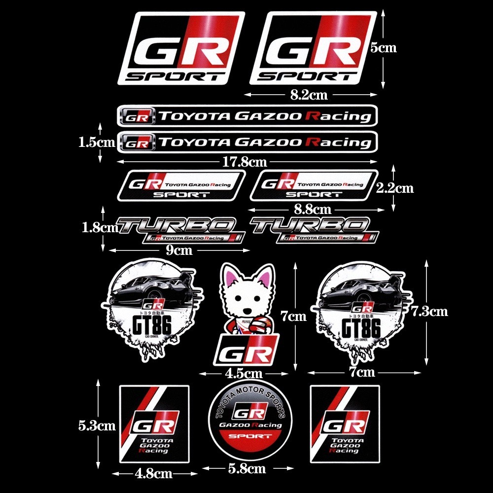 Toyota TOYOTA GR GAZOO Racing Sport Modification Waterproof Reflective ...
