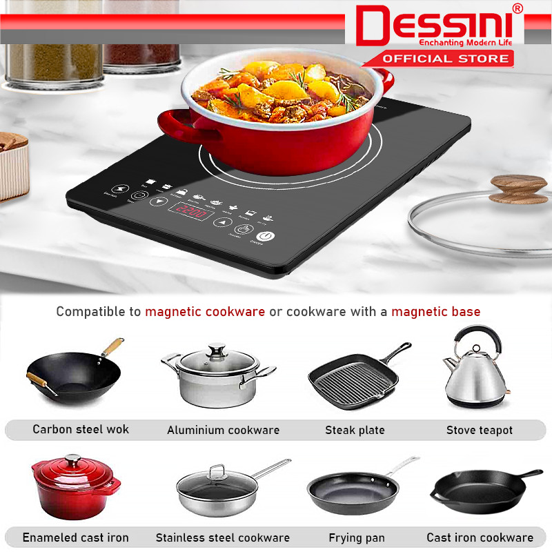 DESSINI ITALY Electromagnetic Induction Hob Cooker Touch Control ...