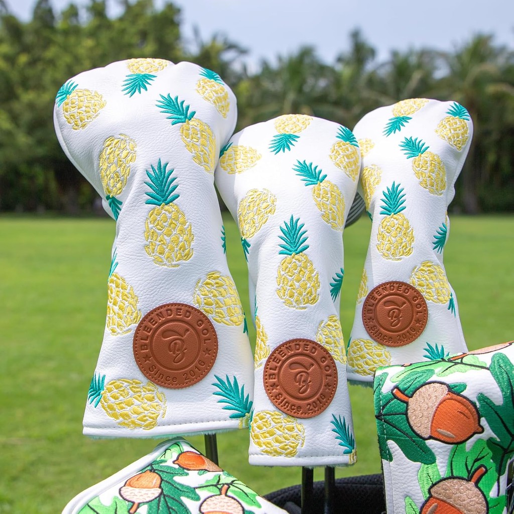 Golf Club Covers Pineapple Embroidery Driver Headcover Fariway Wood ...