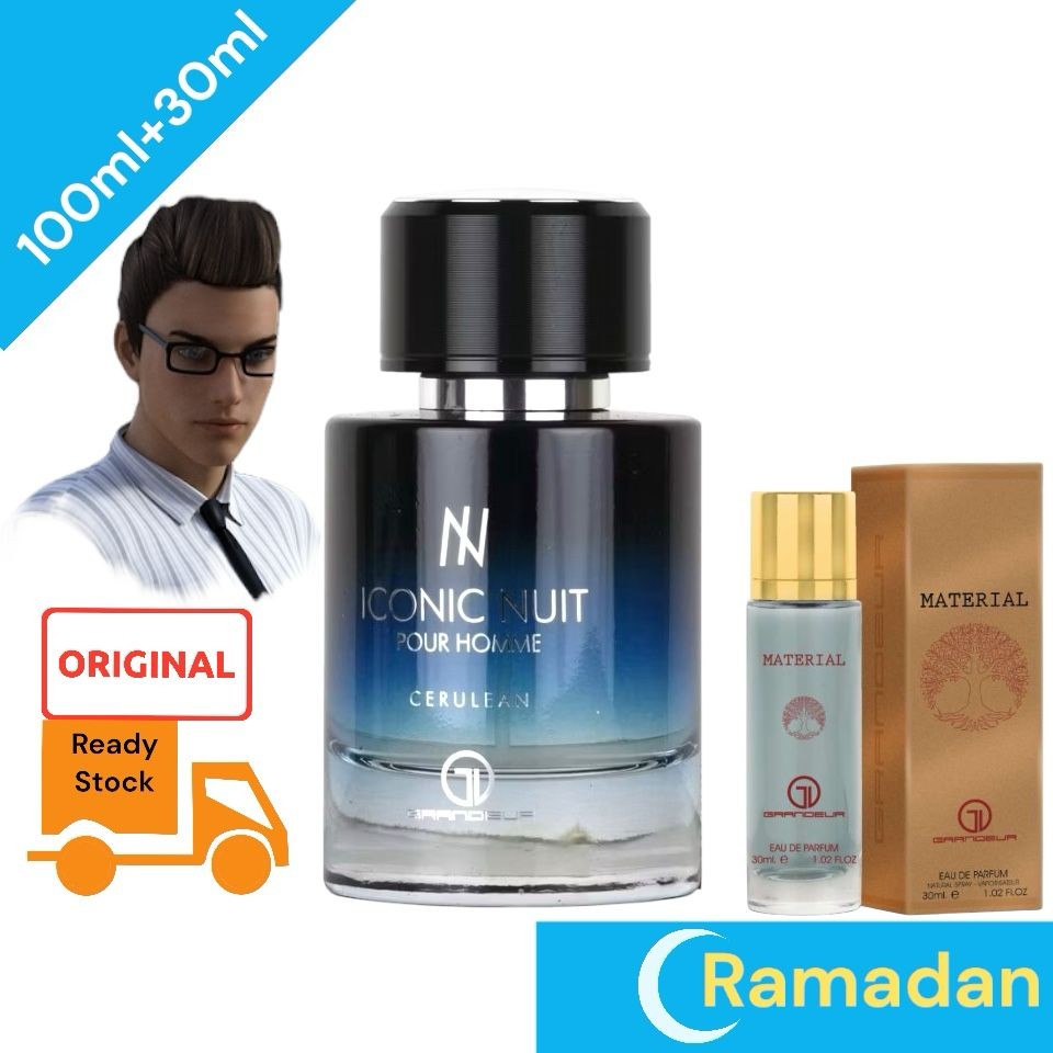 men’s perfume Iconic Nuit Pour Homme 100ml + 30 ml avent spray tahan ...