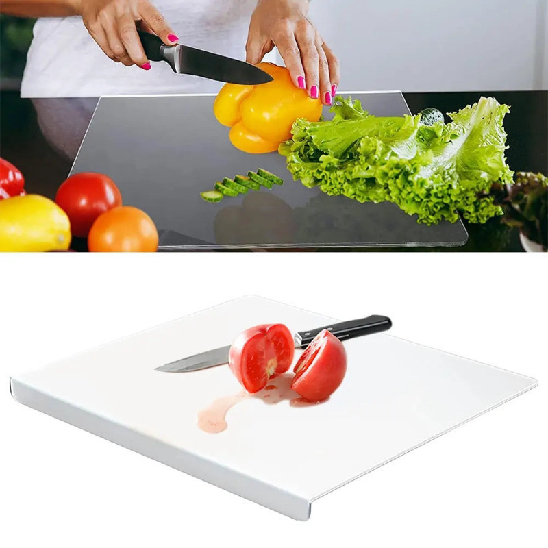 Kitchen Transparent Cutting Board - Non-slip Acrylic Desktop Protection ...