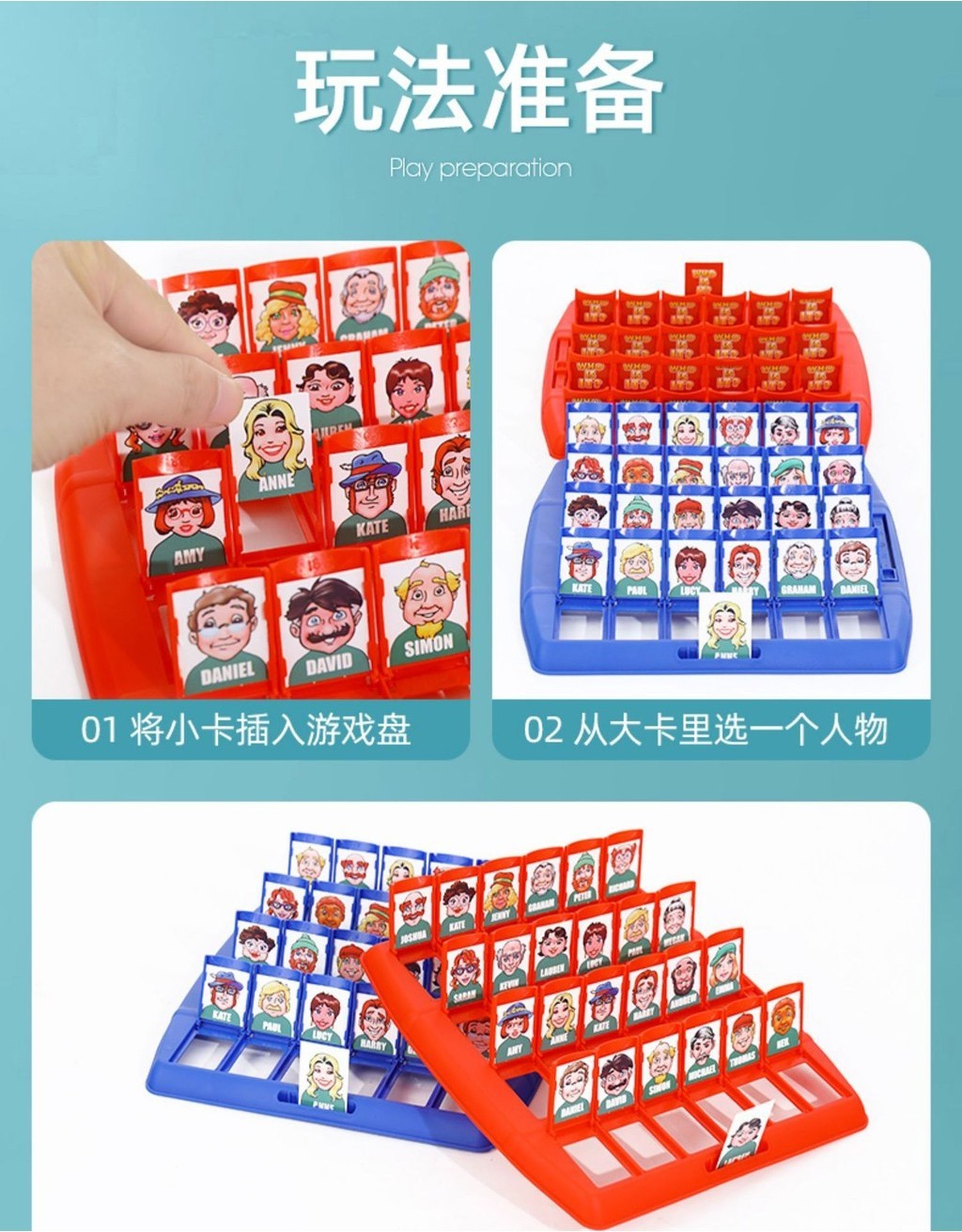 SayYes Guess Who I Am Toys Family Board Game Character Identity ...