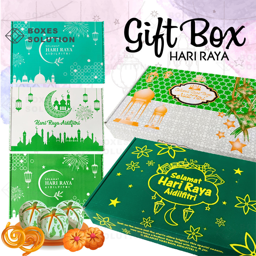 READY STOCK!!! Hari Raya Colour Gift Box Craft Paper Box Pizza Box ...