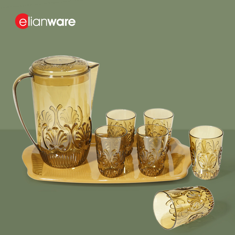 Elianware BPA Free Premium 2Ltr Water Jug & Cup Cawan (200ML x 6) with ...