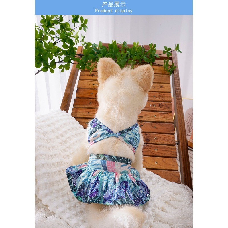 Summer Pet Clothing Pet Bikini Set Swimwear Teddy Beach Puppet Cat and ...