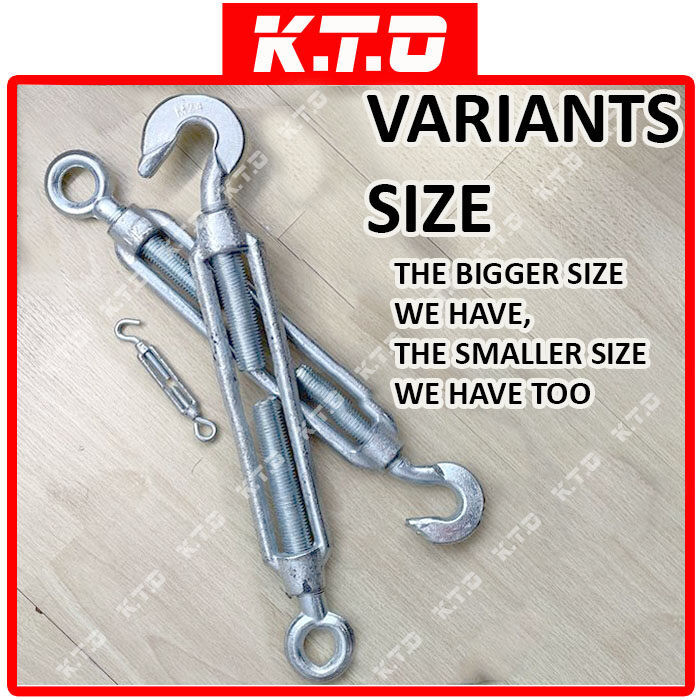 1 Pcs Galvanized Hook & Eye Turnbuckle Galvanized Wire Rope Strainer ...