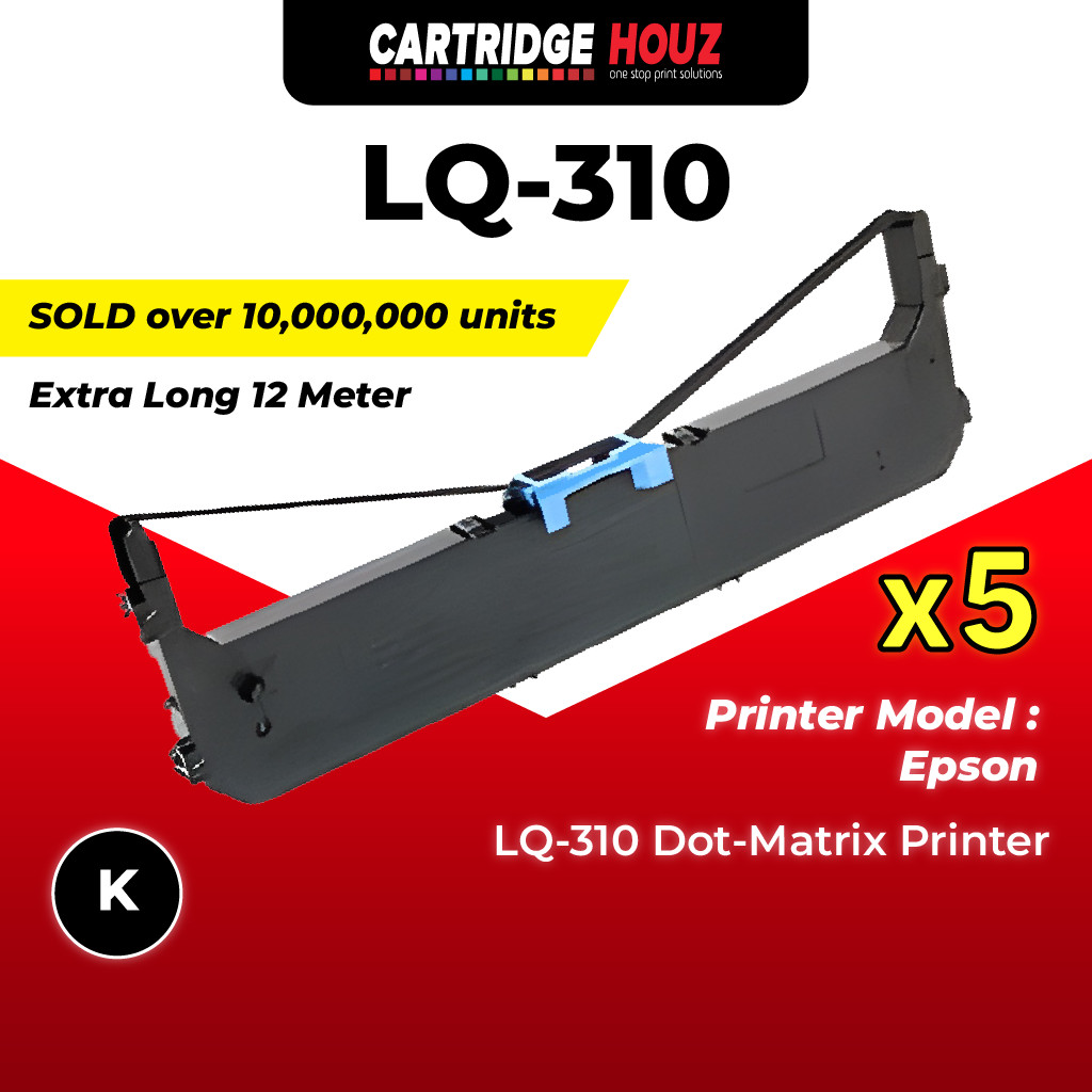 5 units Compatible Epson LQ-310 ribbon FOR LQ-310 DOT-MATRIX Printer ...