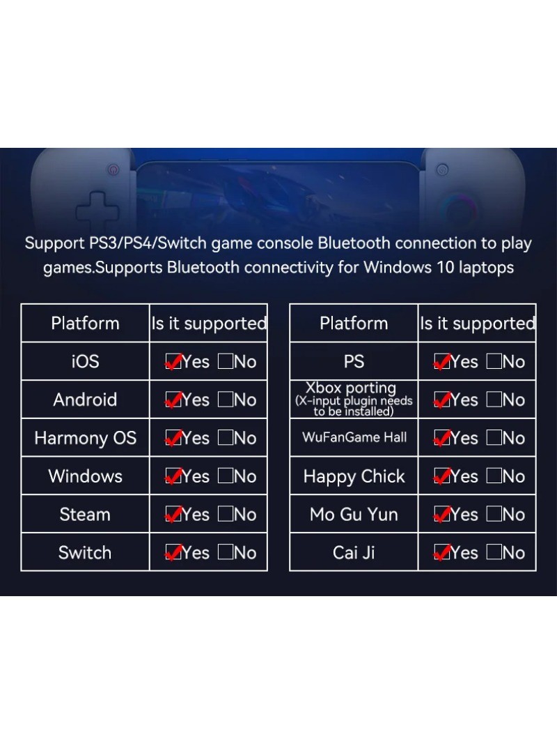 BSP D8 PRO RGB Tablet Controller Wireless Handle For Switch Game ...