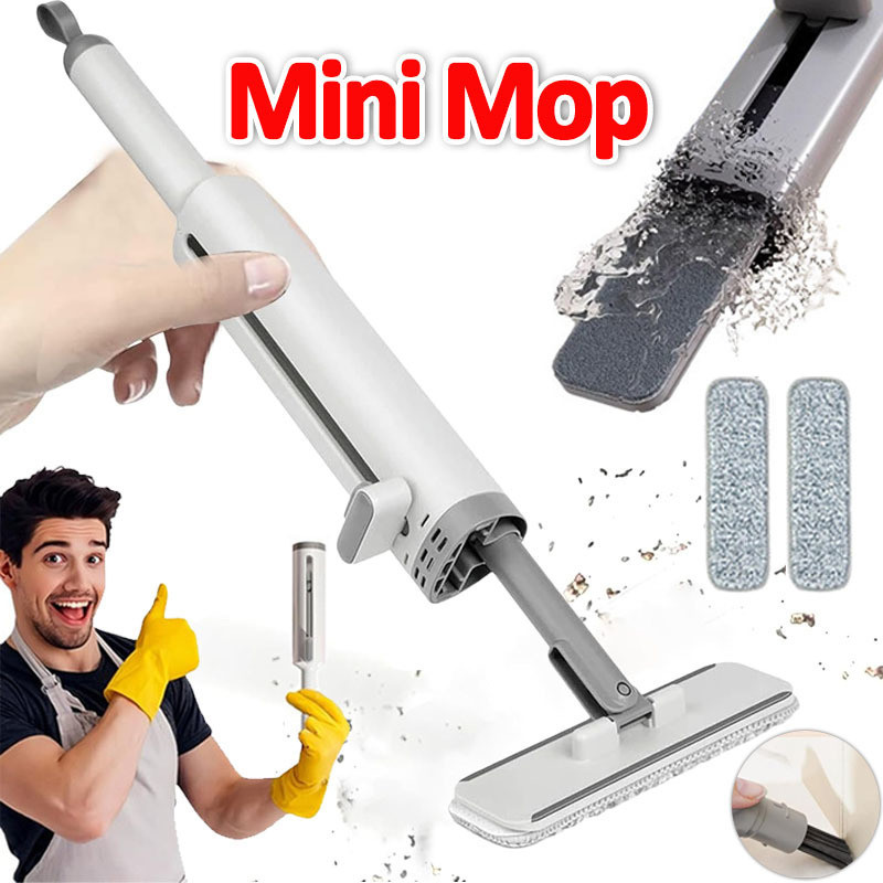 Portable Mini Mop Hand Free Lazy Mop Squeeze Mop Sponge Cleaning Mop ...