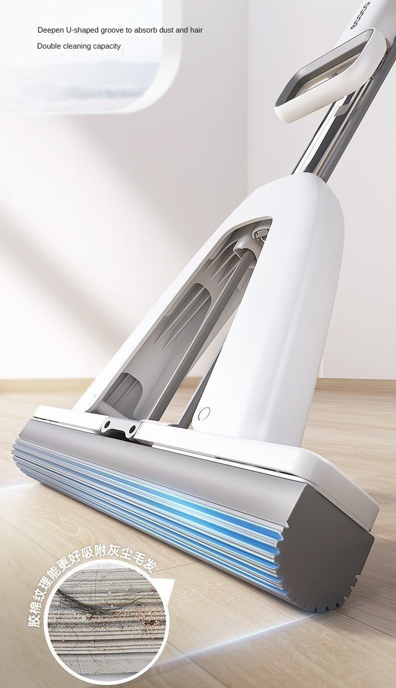 SyokSyok ECOCO Home 33CM Mop with Absorbent Rubber Cotton, Foldable and Extendable, Squeeze ...