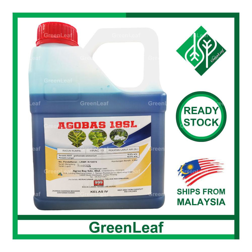 Agobas 18SL 4L Glufosinate-Ammonium 18% Racun Rumput Rumpai Durian ...