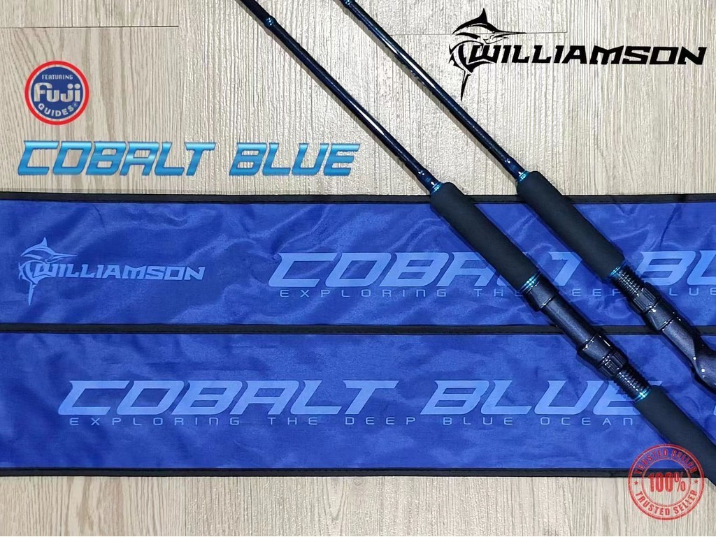 WILLIAMSON COBALT BLUE SPINNING/ BAITCASTING(BC) JIGGING ROD | Shopee ...