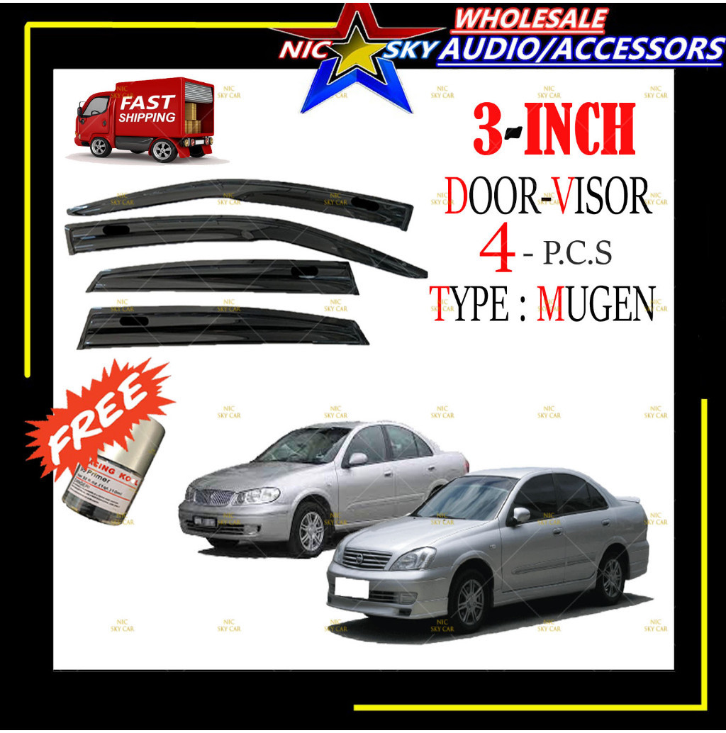 (4 Pintu) Best Quality Air Press Sentran N16 Door Visor MUGEN 4 Pintu ...