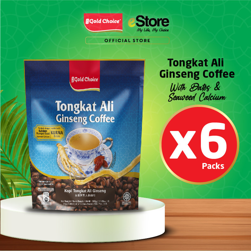 GOLD CHOICE Tongkat Ali Ginseng Coffee With Dates And Seaweed Calcium ...