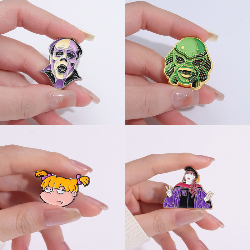 46 Styles Cartoon Anime Character Series Enamel Brooch Spell Battle ...