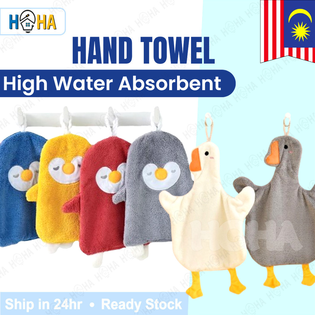 Duck Penguin Cute Kitchen Hand Towel Dish Cloth Thick Soft Water ...