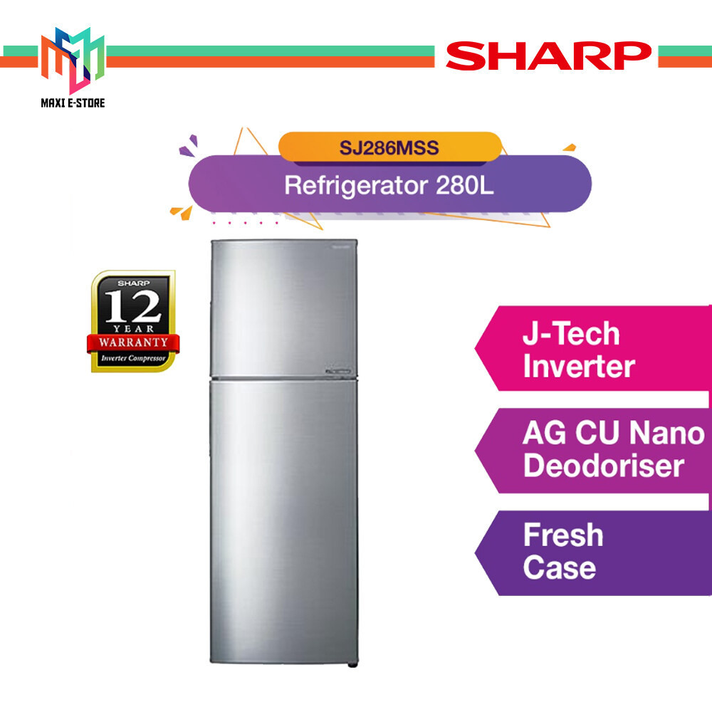 (SAVE 4.0) Sharp SJ-2822M 2 Door Fridge 280L Top Freezer J-Tech ...
