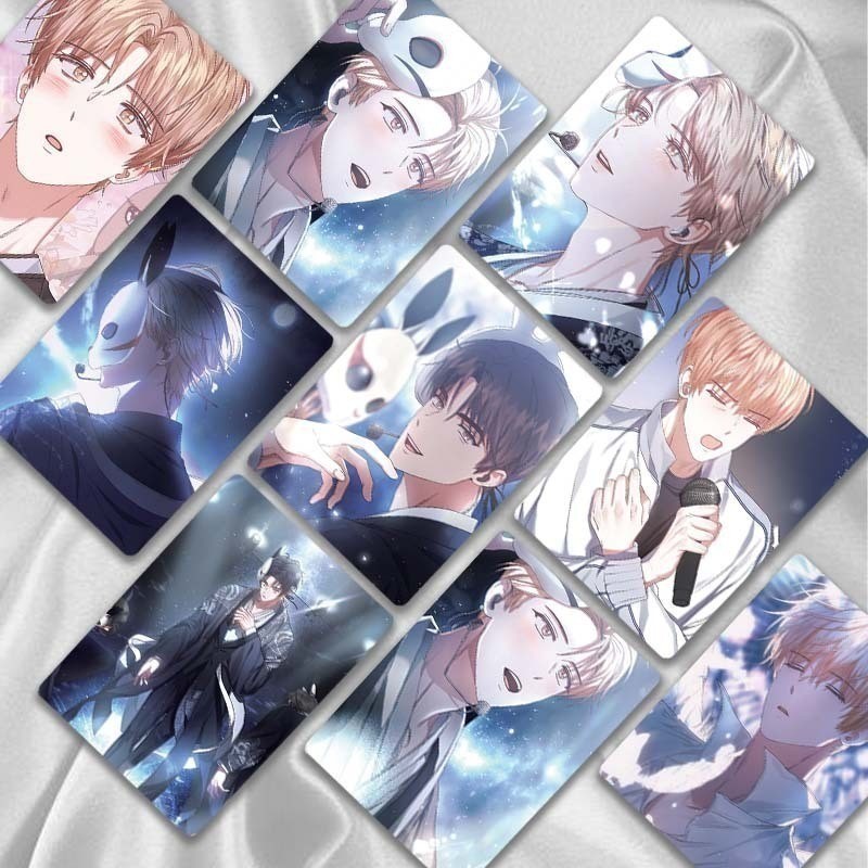 55 Pcs Korean BL Manhwa Shell Pearl Boy Laser Lomo Card Nightby The Water,Anastasia,Unrooted ...
