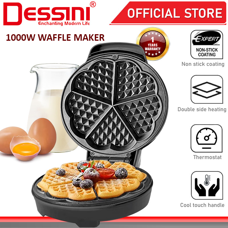 DESSINI ITALY Double Sided Electric Waffle Maker Pizza Panini Cake Donut Sandwich Toaster BBQ ...