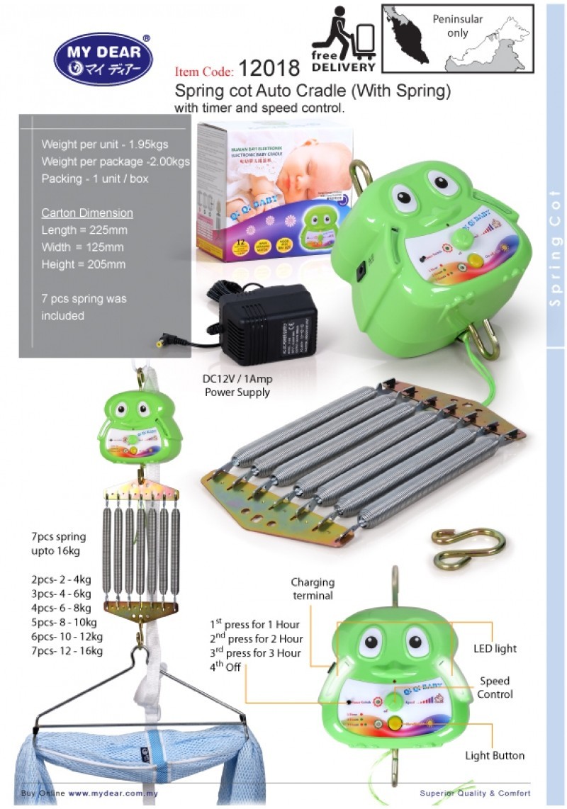 My Dear Baby Spring Cot/ Baby Cradle/ Auto Cradle / Swing Motor | KKSK ...