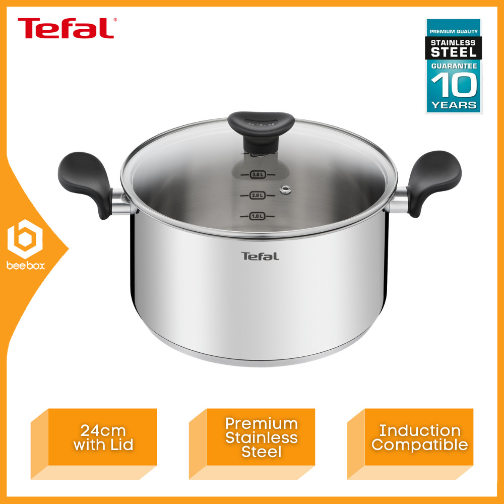 Tefal Primary Stewpot with lid 24cm E30846 Stainless Steel | Shopee ...