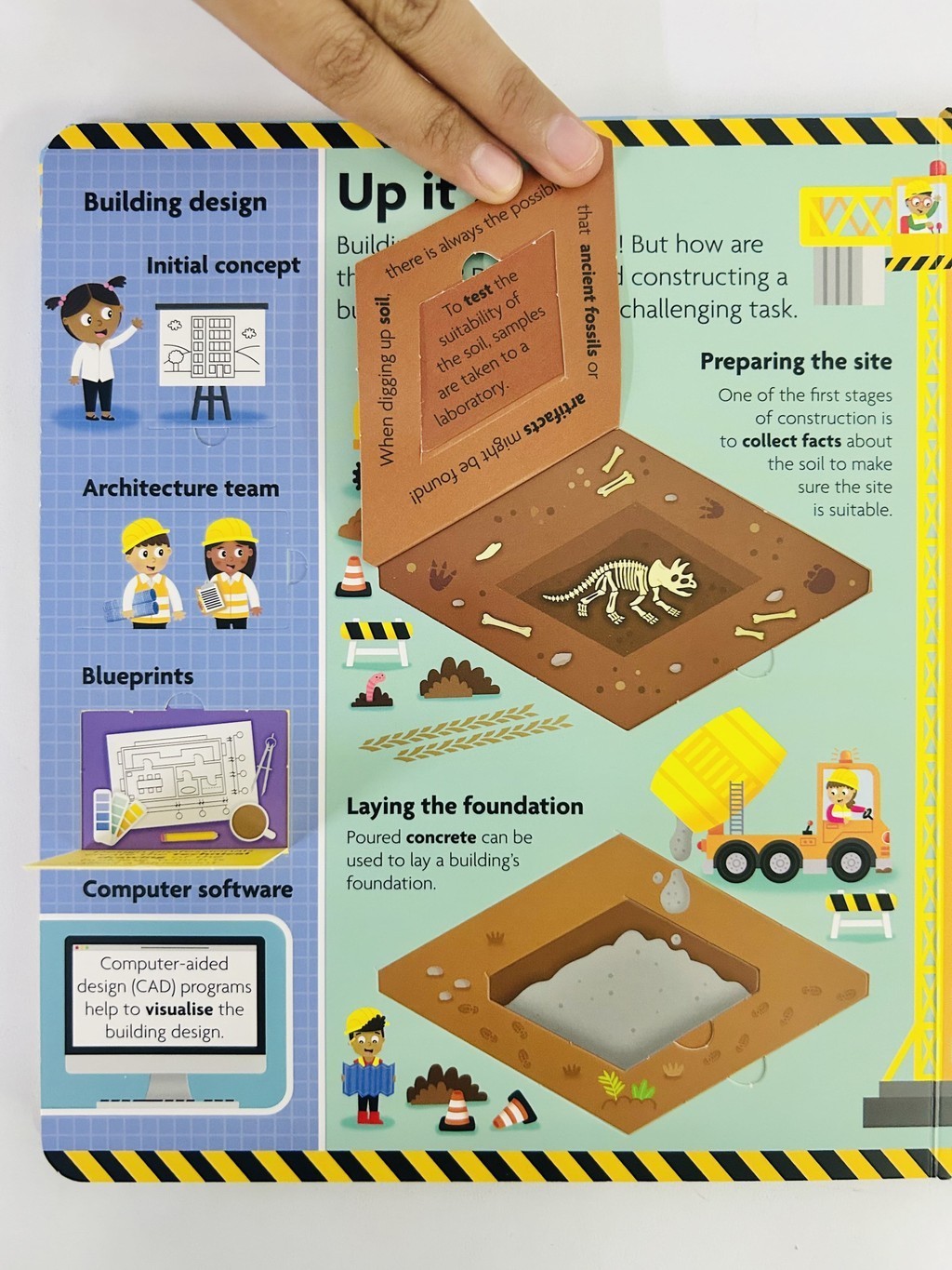 Explore Construction Lift the Flaps Educational Book For Kids to ...