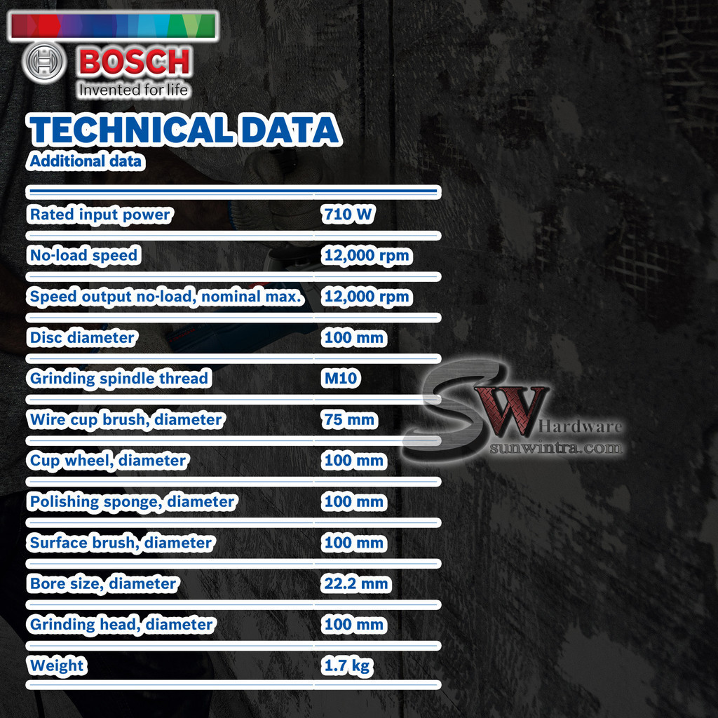 COMBO Bosch GWS700 GWS 700 ANGLE GRINDER 710W + 1X AKODA DIAMOND DISC ...