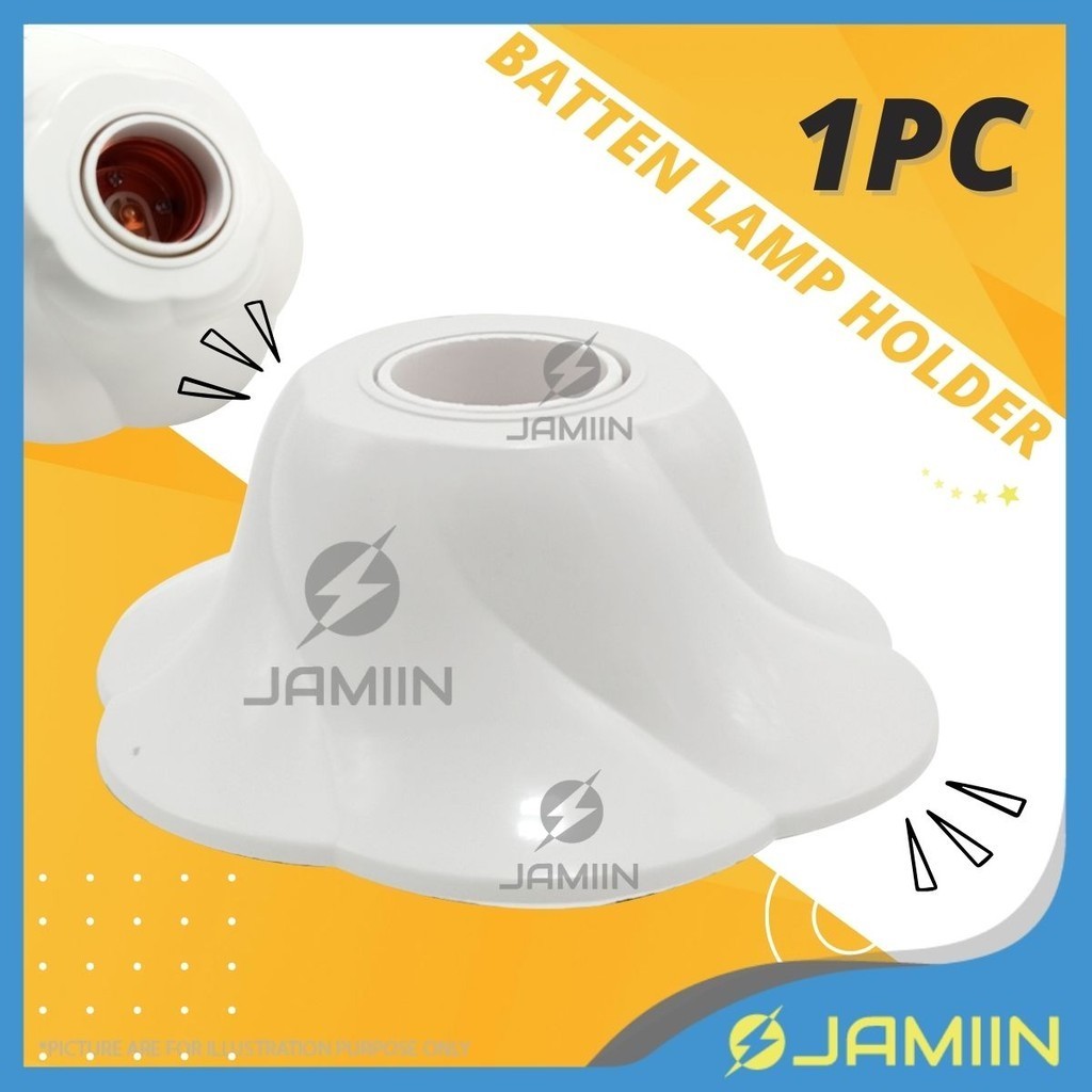 E27 Batten Lamp Holder E27 Cap Bulb Wall Mount Lamp Lampu Flower Shape ...