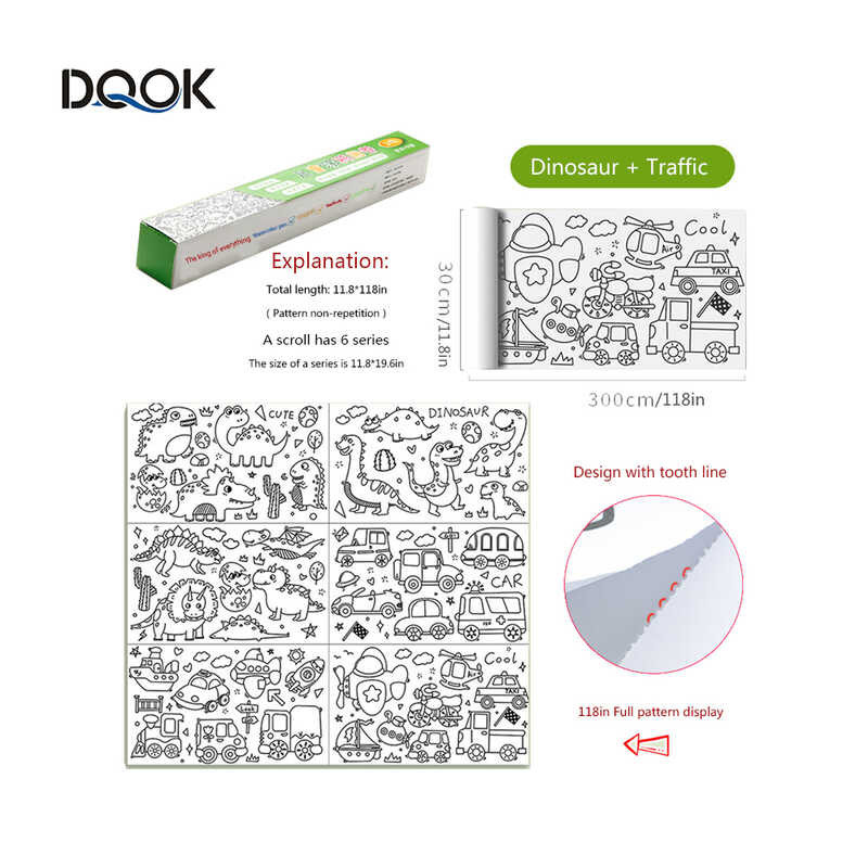 Guhit Mga Bata Ng Sticky Color Filling Graffiti Scroll Coloring Paper ...