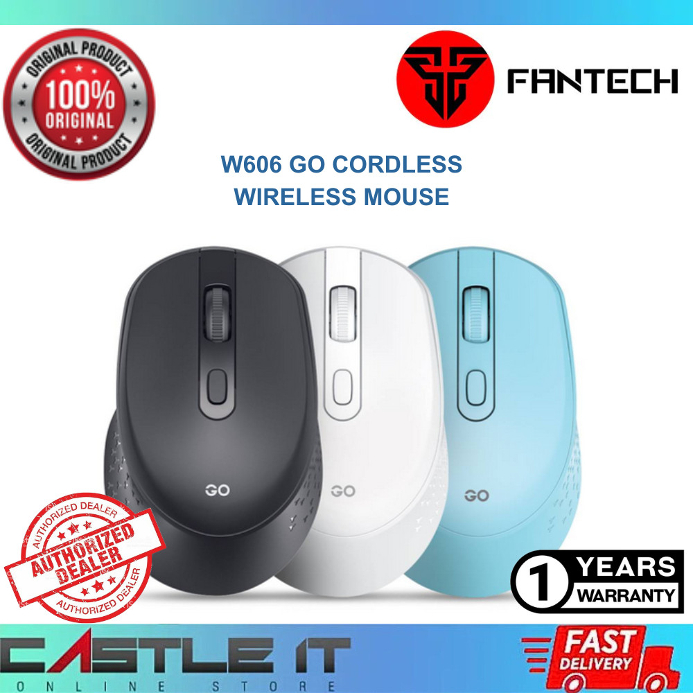 Fantech GO W606 BLACK / BLUE / WHITE Cordless Wireless Mouse 1600DPI | Shopee Malaysia