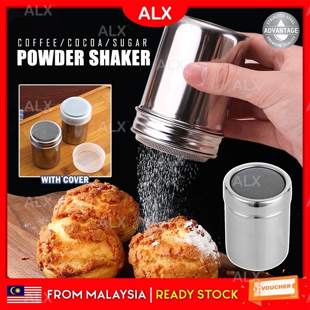 ALX Stainless Steel Powder Shaker Coffee Flour Salt Cocoa Powder Coffee ...