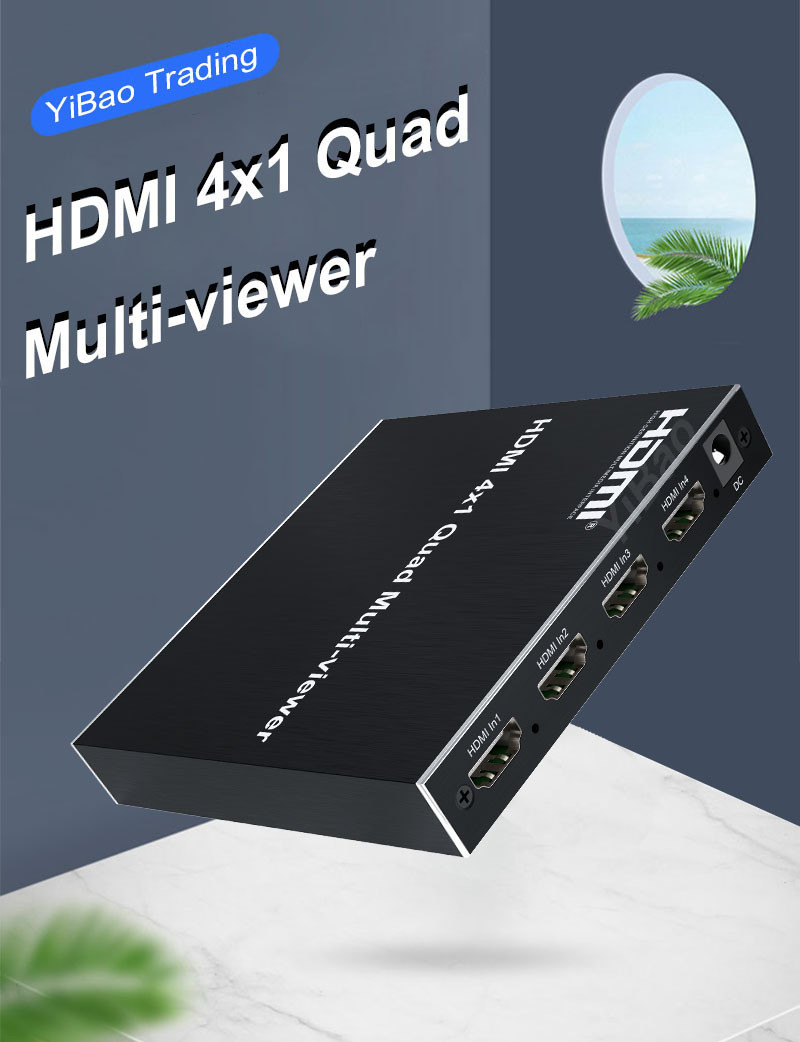 4K 4x1 HDMI Quad Multi-viewer Dual Display 2 3 4 Screen Segmentation ...