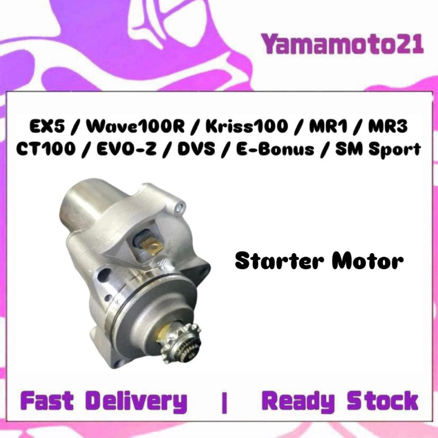 Starter Motor Assy EX5 Wave 100R Kriss 100 MR1 MR3 CT 100 EVO Z DVS E ...