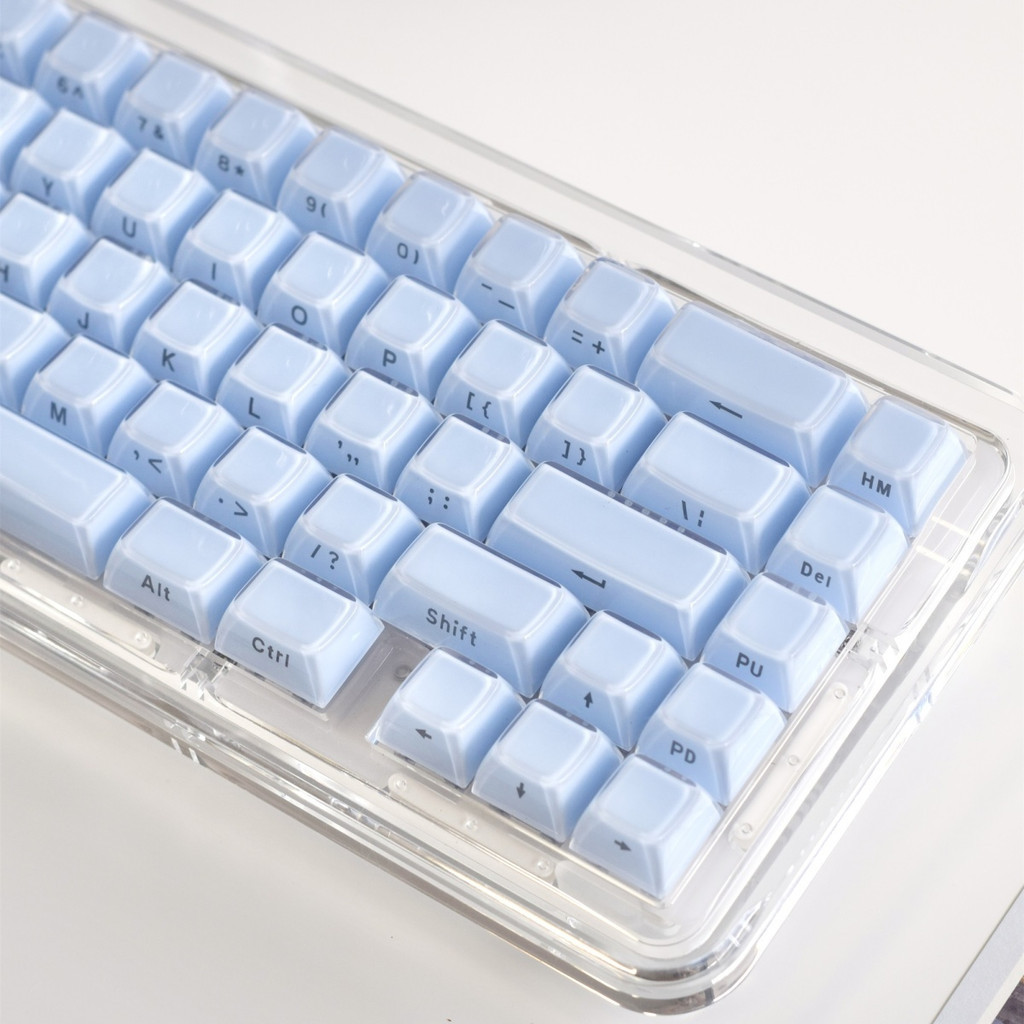 113 Keys Jelly Crystal Mechanical Keycaps Letter Side Engraved Pink ...