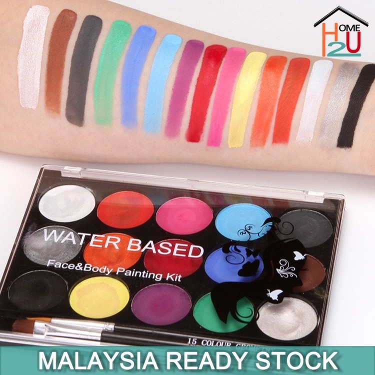 15 Colors Face and Body Paint Non-Toxic Water-Based Paint Face Body ...