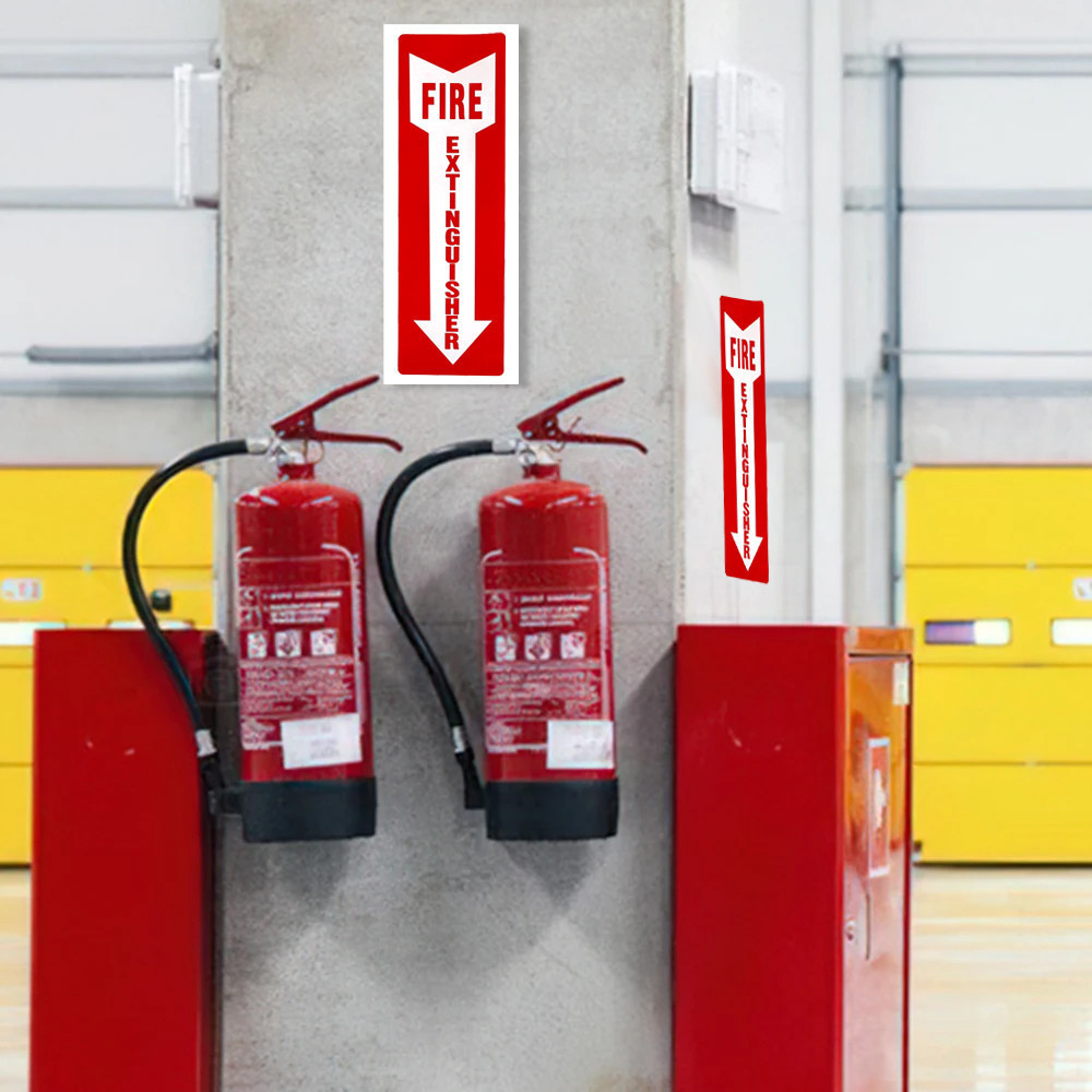 2Pcs Fire Extinguisher Sign Sticker - Fire Guidance Decals - Self ...
