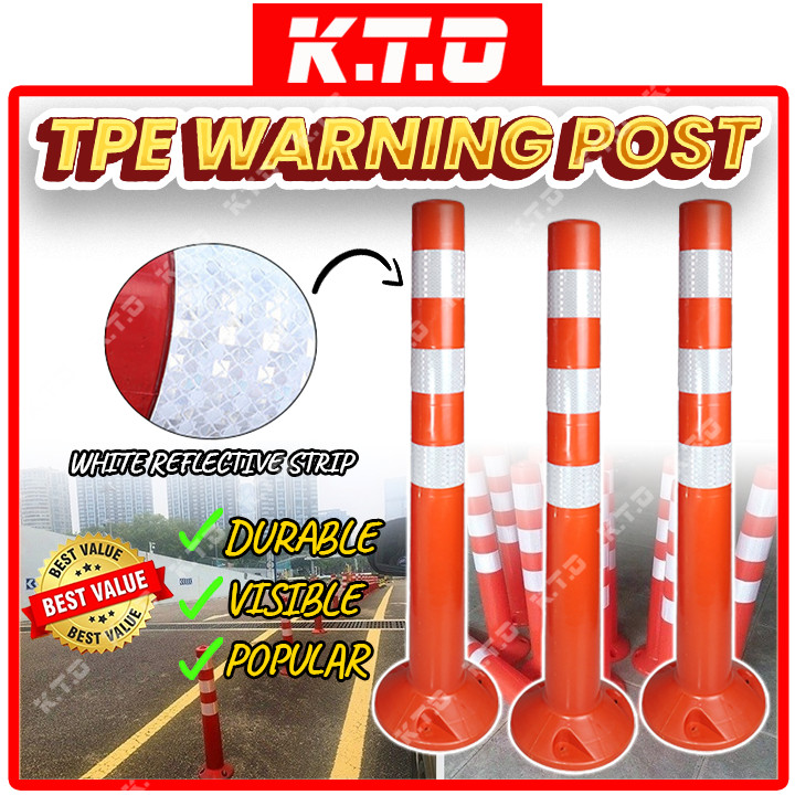 750MM / 75CM TPE Safety Post Warning Posts Reflective Traffic Pole ...